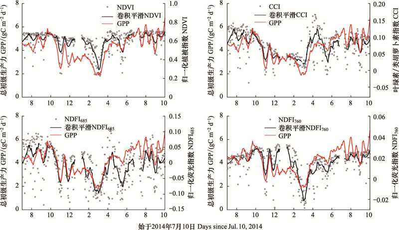 表征亚热带常绿林光合作用季节变化特征的多种植被指数
